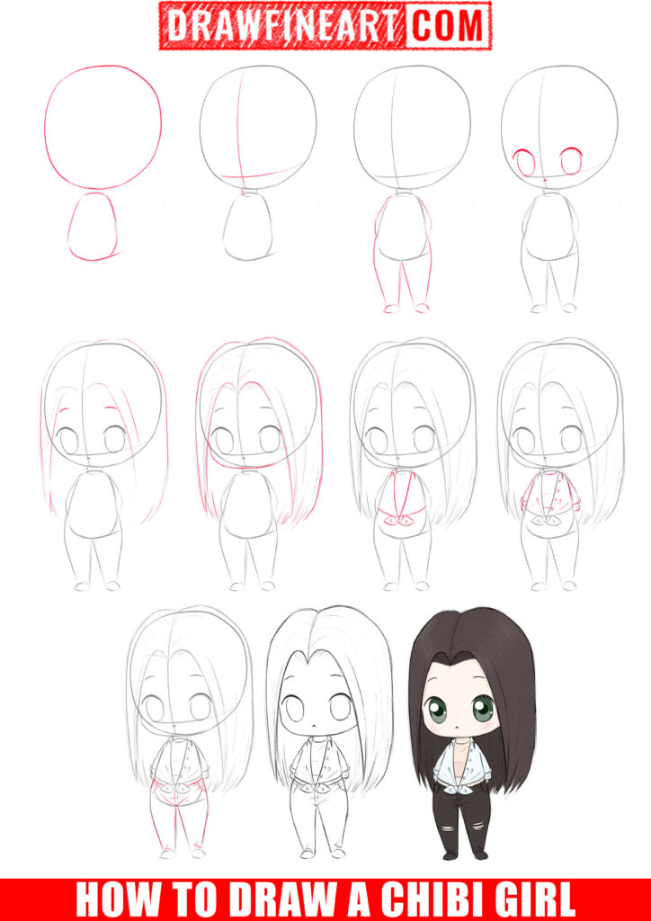How to Draw a Chibi Girl - Draw Fine Art
